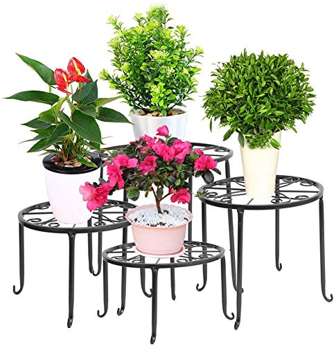 Floor Wrought Iron Planters ZUIYIN 7 Pack Metal Plant Stands For