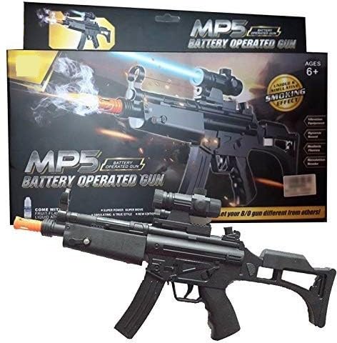 Bestie Toys MP5 Battery Operated Gun with Flashing Light, Sound & Smoke ...