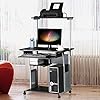 Yaheetech 2 Tiers Computer Desk with Keyboard Shelf and Printer Shelf ...