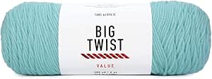 Amazon.com: Big Twist Worsted Acrylic Yarn - Aqua