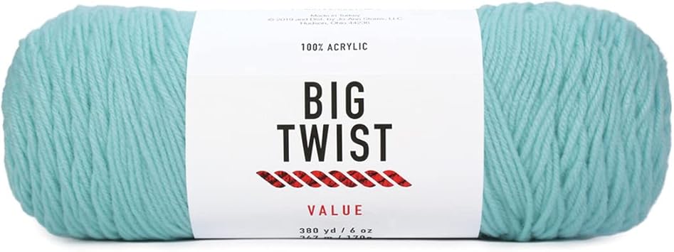 Amazon.com: Big Twist Worsted Acrylic Yarn - Aqua