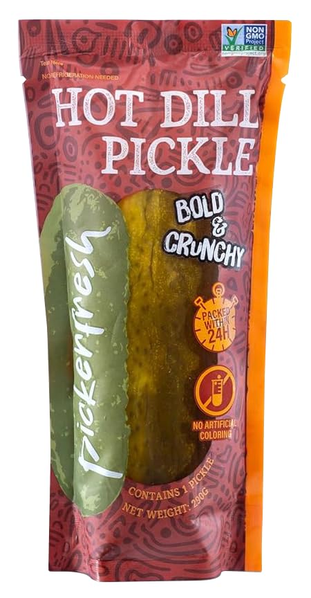 Amazon.com : Pickerfresh Jumbo HOT Dill Pickle In A Bag 12 Pack - Bold ...