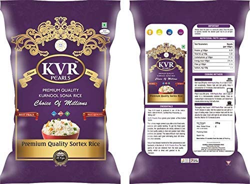 KVR PEARL Kurnool Sona Masuri Raw Rice -Choice Of Million : Amazon.in ...