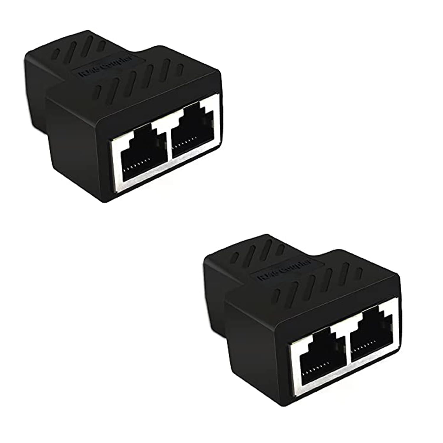 2 Pack RJ45 Ethernet Splitter Connector Adapter，1 to 2 Port Female ...