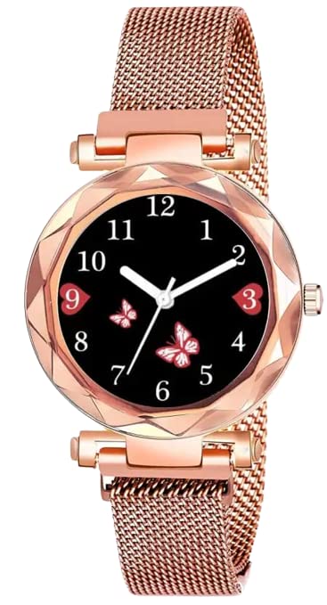 Buy RUSTET Butterfly Designer Magnet Chain Strap Watch for Girl Analog ...
