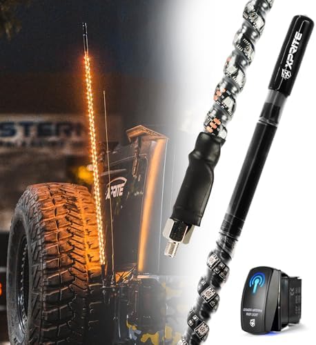 Amazon.com: Xprite GMRS Radio Antenna with 4FT Amber LED Whip Light ...