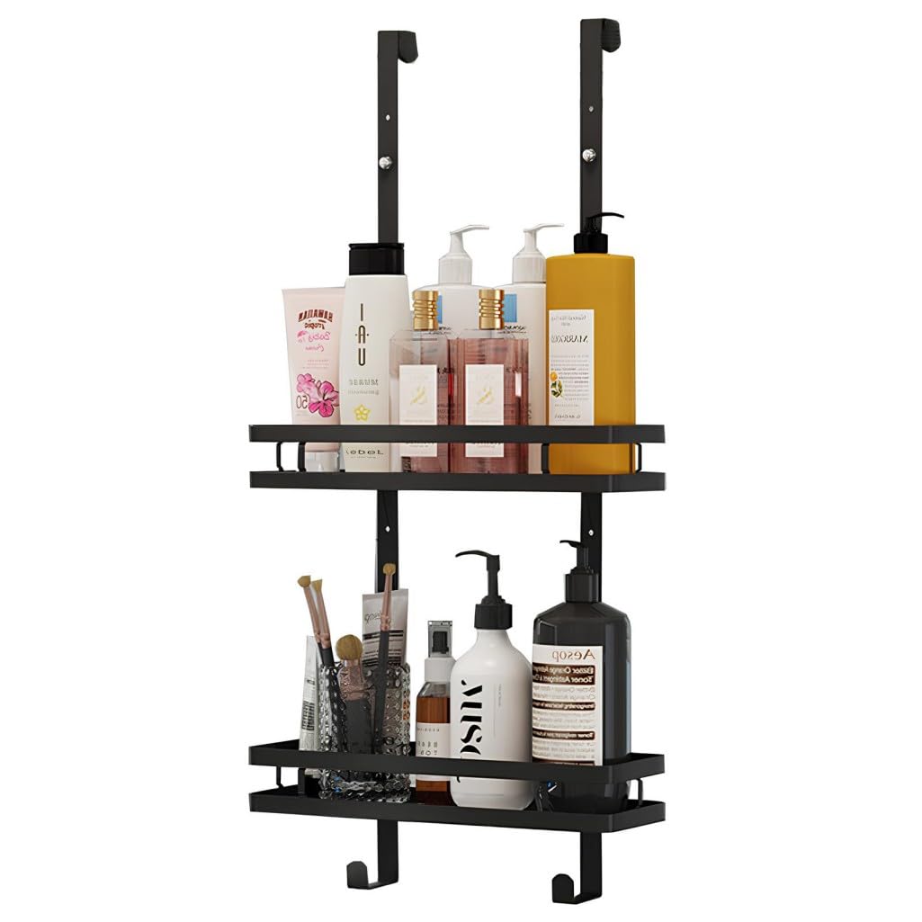 9SHOME Aluminum Over The Door Shower Caddy, 2-Tier Hanging Shower ...