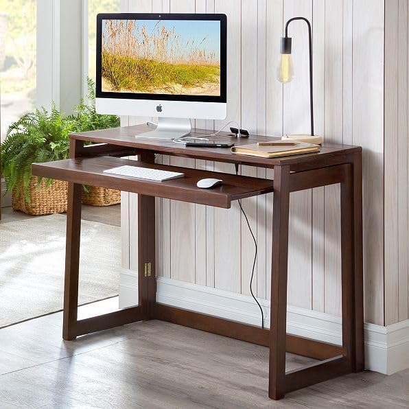 REDWOOD Wooden Foldable Computer Table with Keyboard Tray | Laptop ...