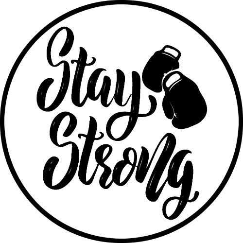 Simple Black Cursive Calligraphy Art Icon Vinyl Sticker, Stay Strong ...