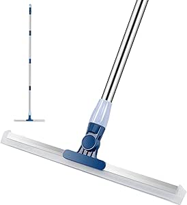 Amazon.com: Adjustable Long Handle Floor Squeegee Broom - Rubber Squeegee for Tile, Concrete ...