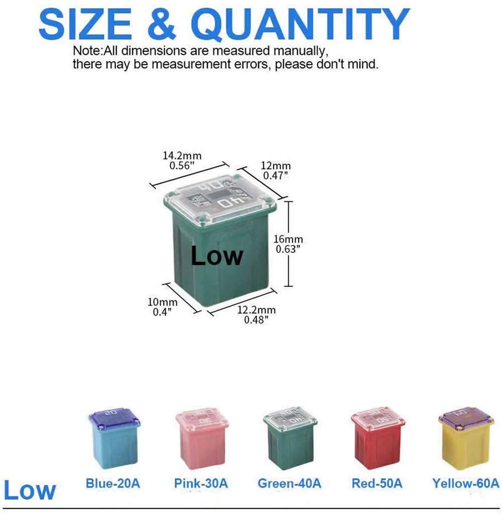 Snapklik.com : 10 Pc Automotive Low Profile JCASE Fuse 25 Amp Fuse Kit ...