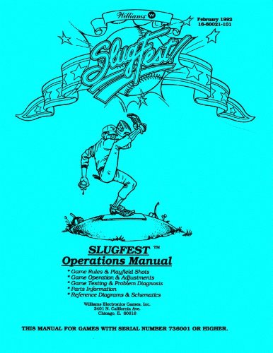 SlugFest Slug Fest Baseball Operations & Repair Manual: Williams ...
