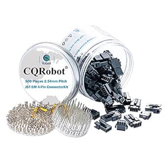 CQRobot 50 Sets / 500 Pieces 2.5mm Pitch JST SM 4-Pin JST Connector Kit. 2.5mm Pitch Male and ...