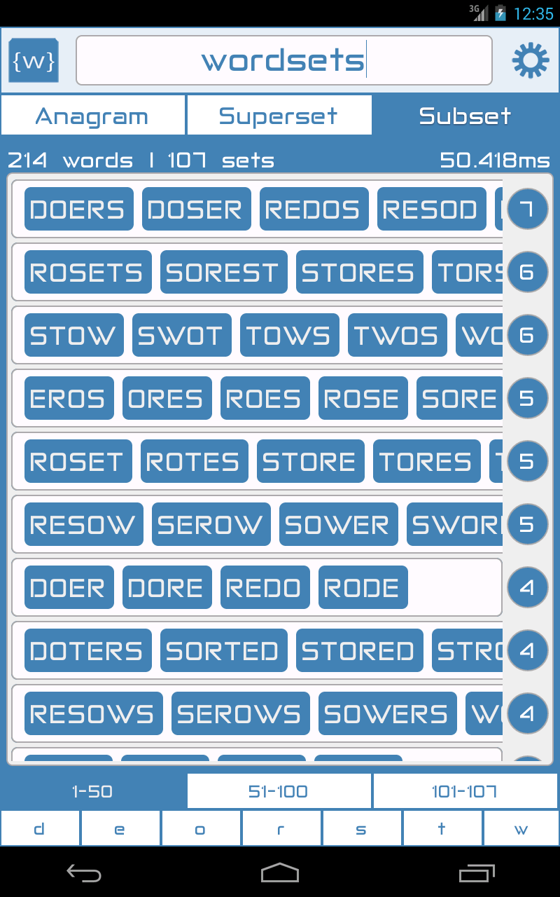 Word Sets - Anagram Solver+ - App on Amazon Appstore