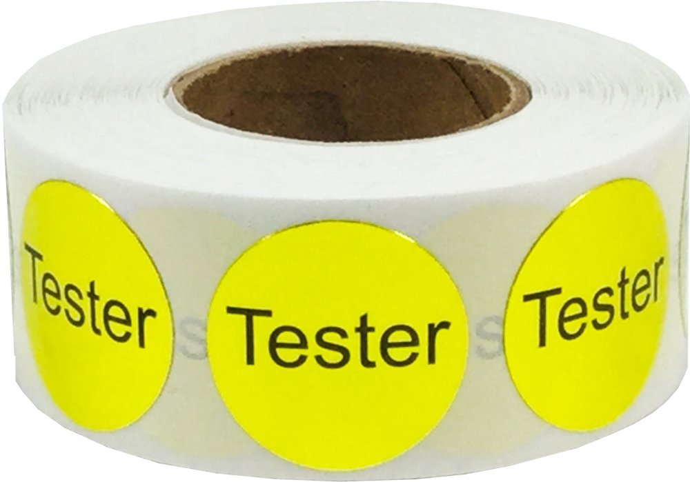 Metallic Gold Tester Stickers 19.1 mm 0.75 Inch Round 500 Count ...