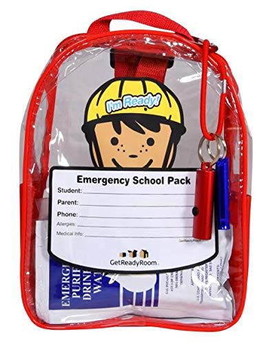 Children's School Emergency Backpack - Waterproof Clear Backpack with ...