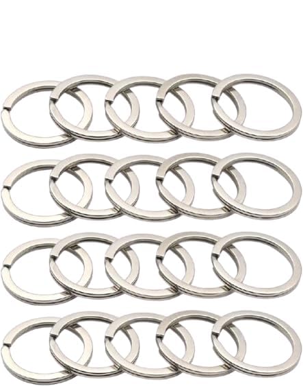 Evaluemart 40 Pcs Round Shape Key Rings 25 MM Dia, Flat Key Chain Rings ...