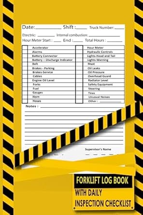 Forklift Log Book with Daily Inspection Checklist: 100 Pages Forklift ...