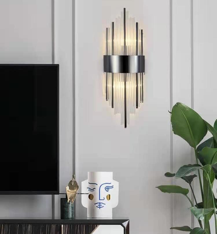 CITRA 30W Led Tube Glass Crystal Black Metal Wall Light - Warm White ...