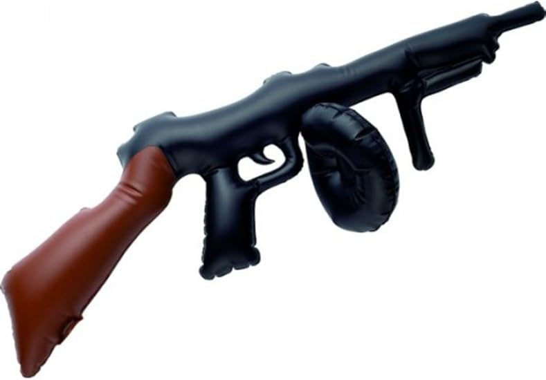 Henbrandt Inflatable Black Tommy Gun 80cm Blow Up Machine Gun Adult ...