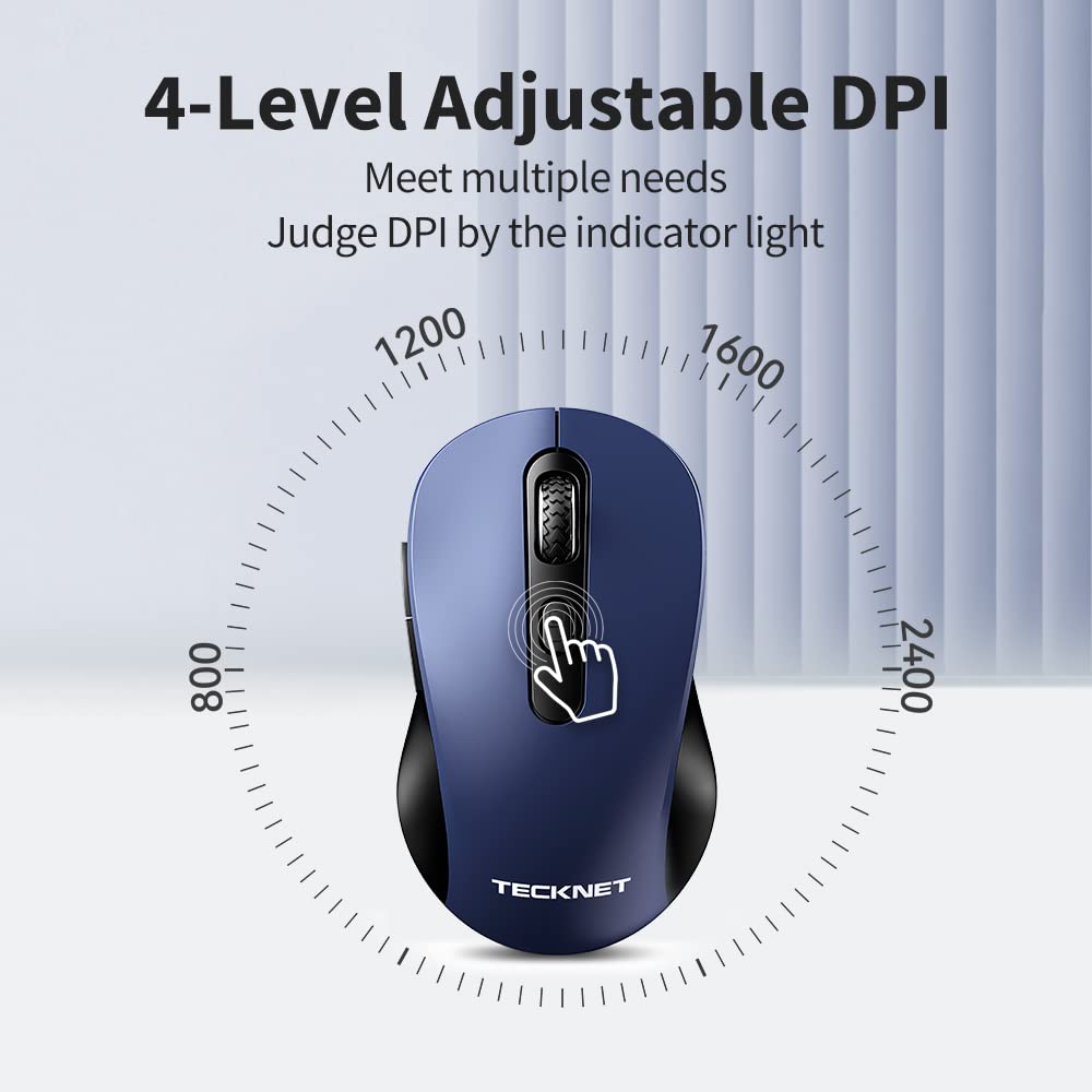 Snapklik.com : TECKNET Cordless Mouse For Laptop, 24G USB Mouse ...