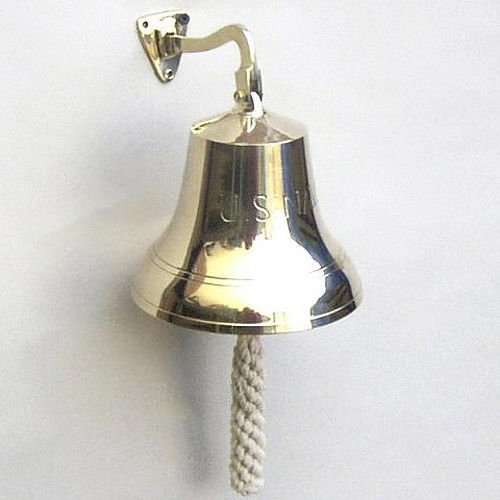 Amazon.com: Xl Us Navy Ships Bell 9" Solid Cast Brass Nautical Maritime ...