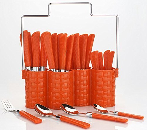 Lucky Box Premium Cutlery Set - Spoon Set - Spoon Stand - 25-Pieces ...