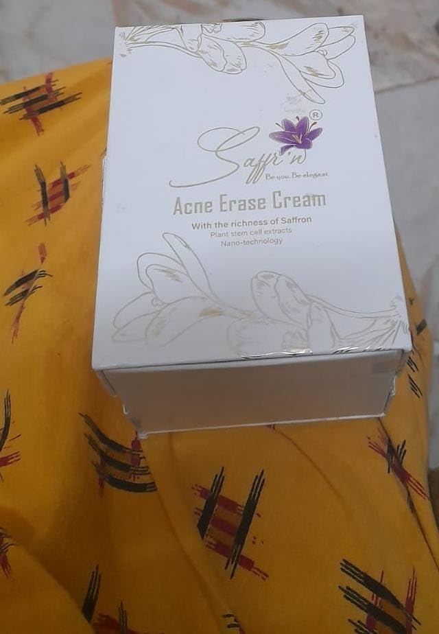 Saffr'n Acne Erase Cream with Saffron, Stem Cells & Nano Tech for Clear ...