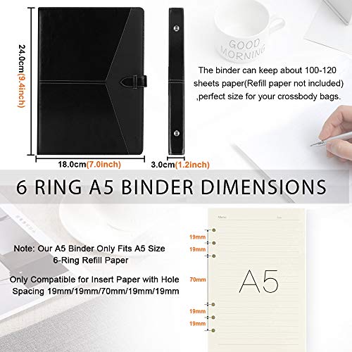 Snapklik.com : Toplive Leather A5 Binder,6 Round Ring Binder Planner ...
