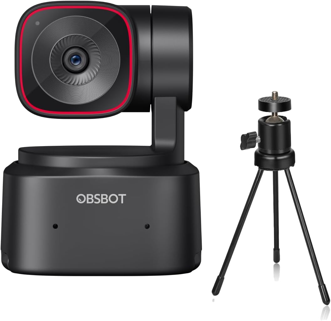 OBSBOT Tiny 2 Webcam 4K Voice Control PTZ, AI Tracking Multi-Mode ...