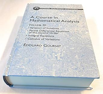 Amazon.com: A Course in Mathematical Analysis Volume 3: Variation of ...