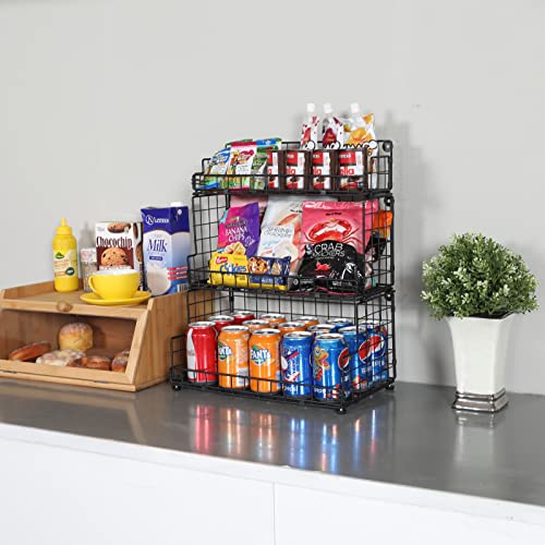 Snapklik.com : X-cosrack Stackable Wire Basket 3 Tier Countertop& Wall ...