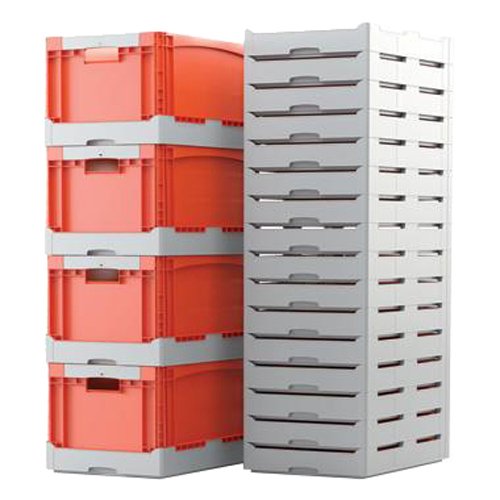 Action Handling 51-31472 Folding Euro Plastic Container With Lid, Blue ...