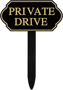 Amazon.com : Oudain Private Drive Sign - 7.09 x 3.54 Inch Black ...