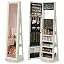 SONGMICS Jewelry Cabinet with Full-Length Mirror, 360° Rotating ...