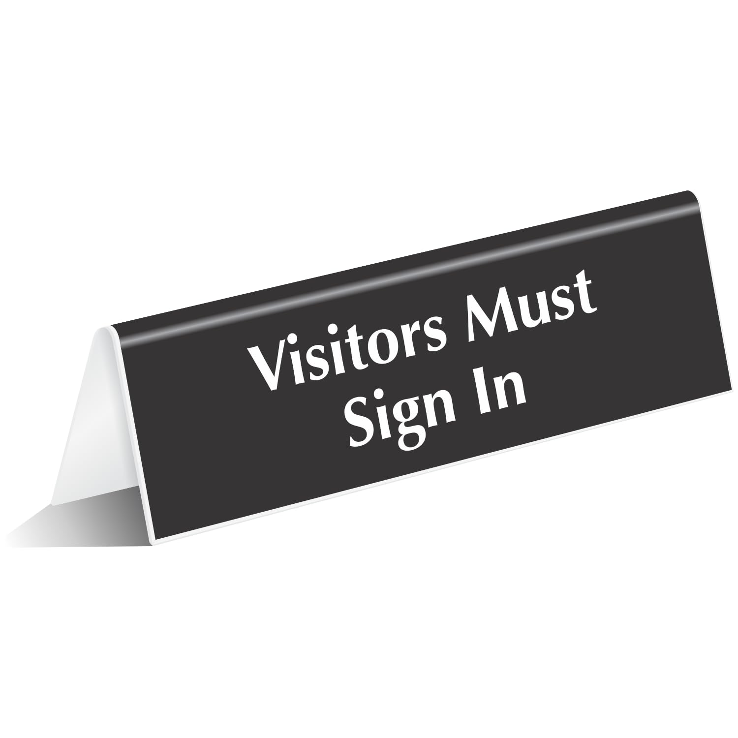 Amazon.com: SmartSign Visitors Must Sign In Desk Sign, 2" x 6" V-shaped ...