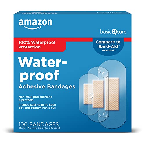 Amazon Basic Care Waterproof Clear Adhesive Bandages, First Aid and ...
