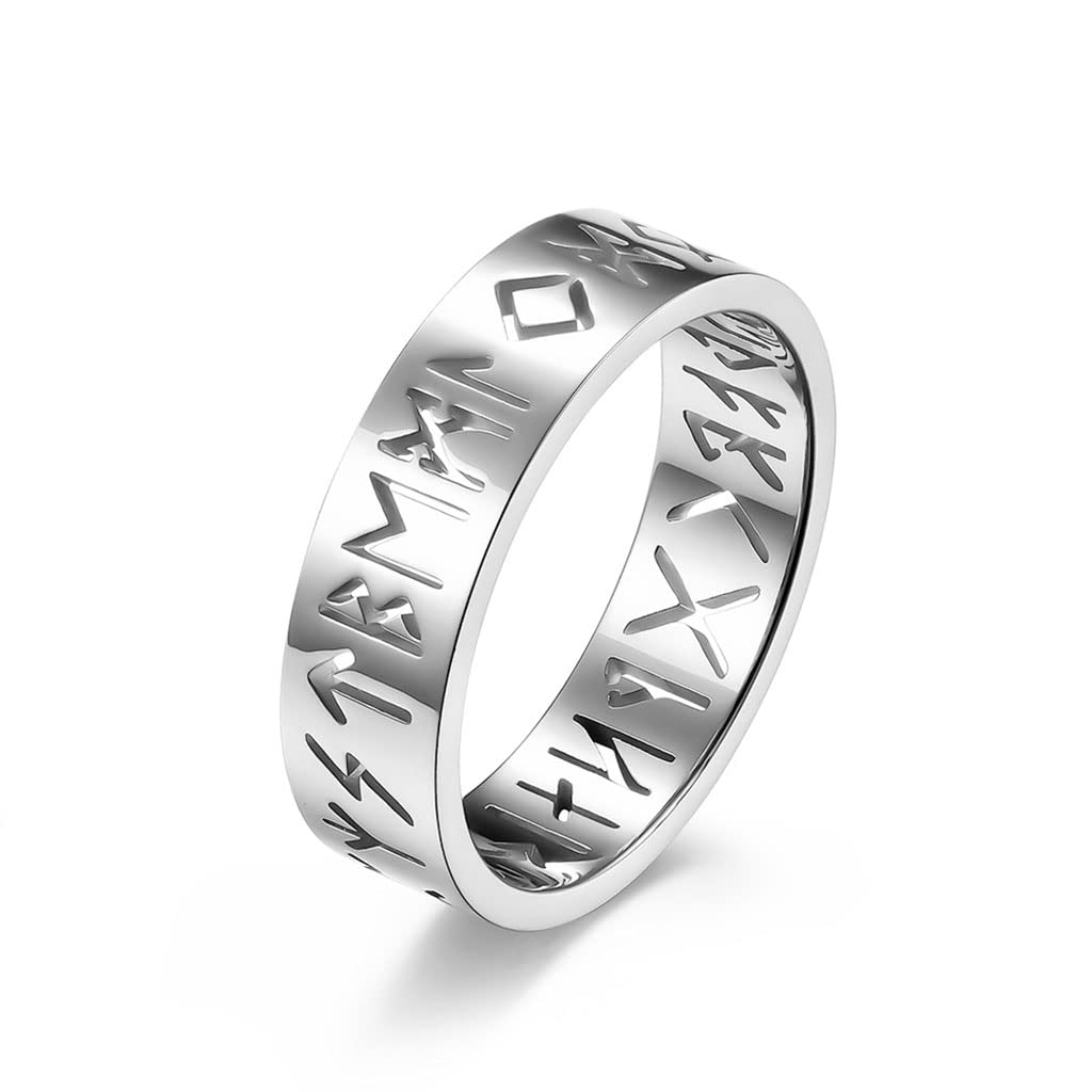 Buy Viking Celtic Runes Rings for Men, Norse Mythology Stainless Steel ...