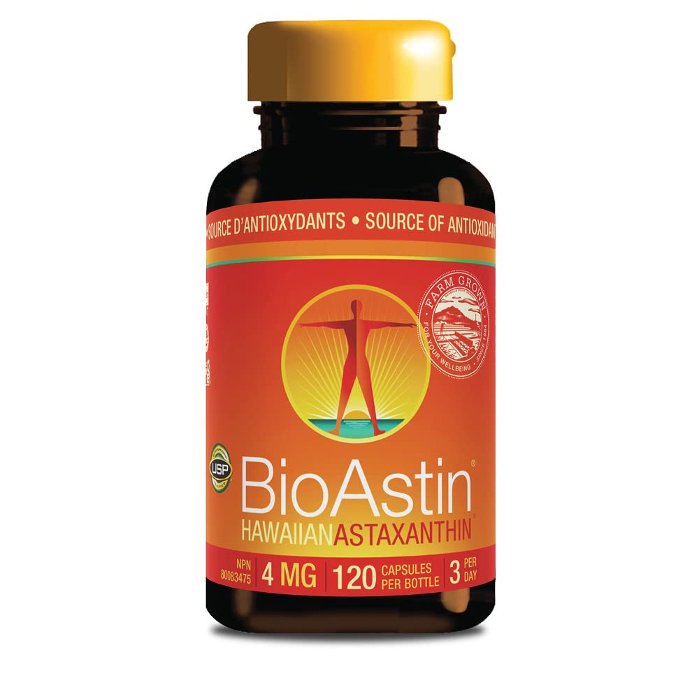 BioAstin Hawaiian Astaxanthin, 4mg, 120ct – Antioxidant, Grown in Hawai ...