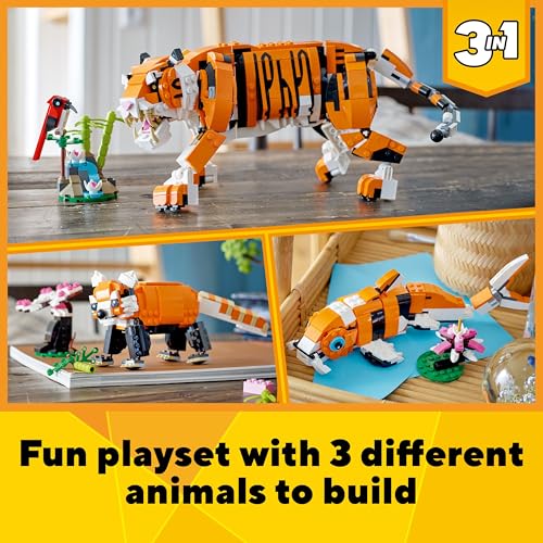 LEGO Creator 3in1 Majestic Tiger 31129 Building Kit Featuring a Tiger ...