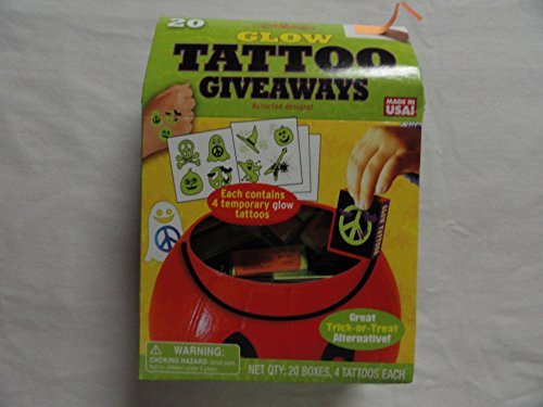 Amazon.com : 20 Glow Tattoo Giveaways - 20 Boxes of 4 Tattoos Each ...