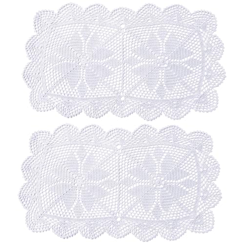 Amazon.com: BIBITIME 12 in x 21 in Handmade Crochet Table Runner Lace ...