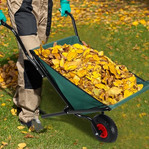 Snapklik.com : Datanly Collapsible Garden Wheelbarrow 176 Lbs Foldable ...