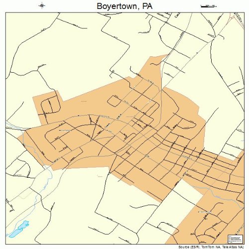 Amazon.com: Large Street & Road Map of Boyertown, Pennsylvania PA ...