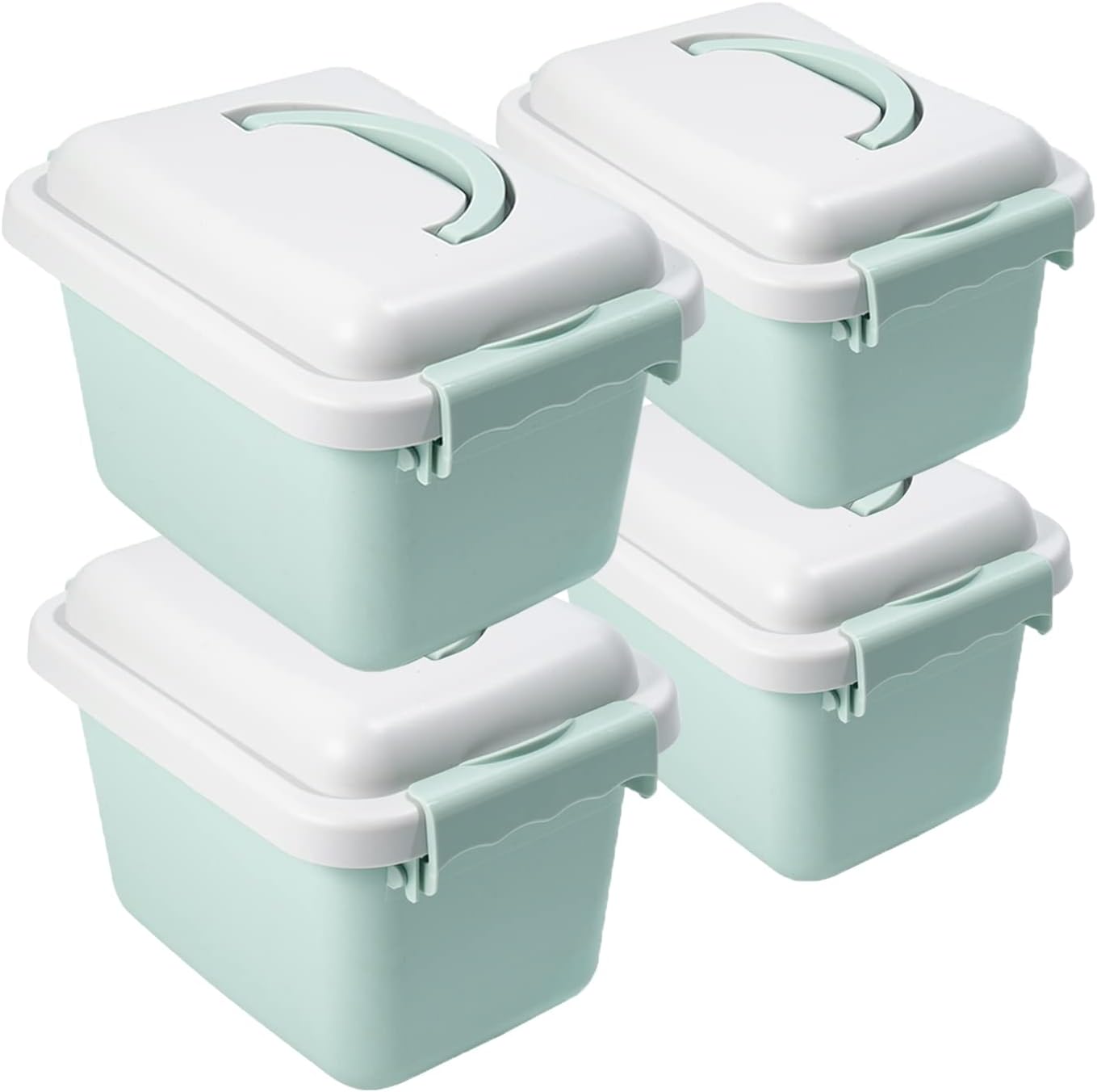 Amazon.com - Teyyvn Plastic Mini Latch Box, Storage Bin with Locking ...