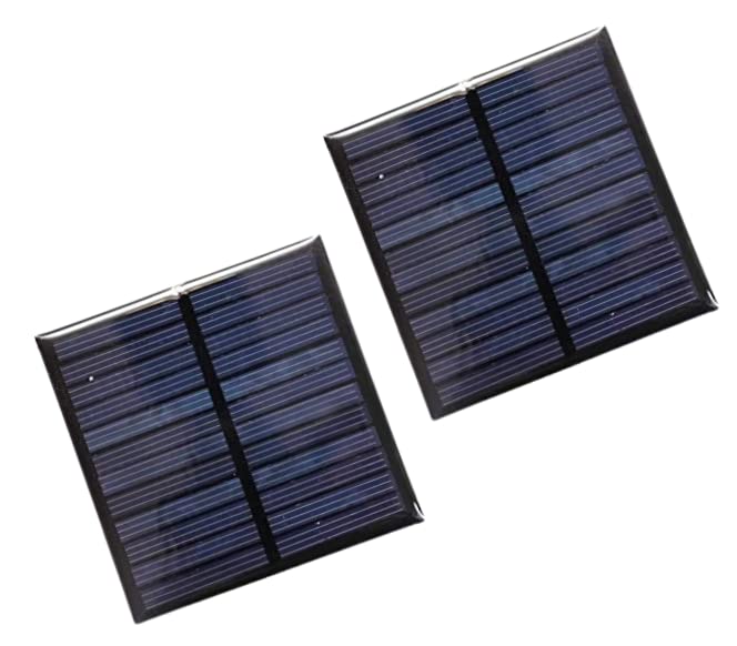 ESPtronics 2 Pcs Mini Solar Panel Cell 70x70 Square 6V-100 mAh for ...