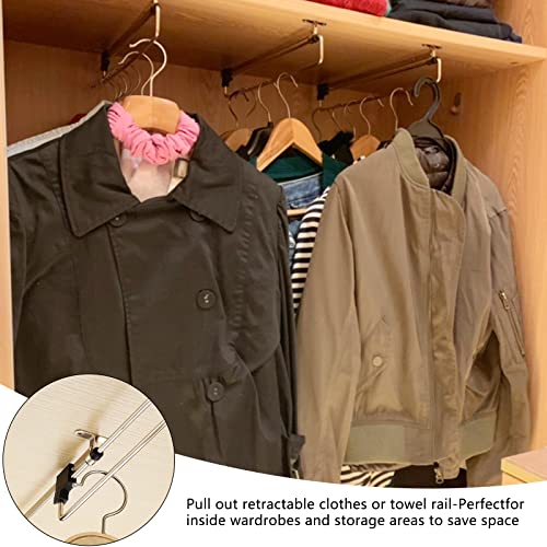 Telescopic Closet Hanger Rail, Retractable Wardrobe Closet Pull Out Rod ...
