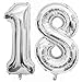 Amazon.com: Silver 18 Number Balloons, 40 Inch Giant Number 18 Balloons ...