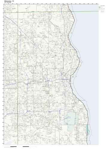 ZIP Code Wall Map of Milwaukee, WI ZIP Code Map Laminated: Amazon.com ...