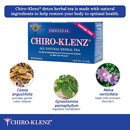 Chiro-Klenz Detox Tea - Chá Natural para Limpeza do Cólon, Alívio de ...